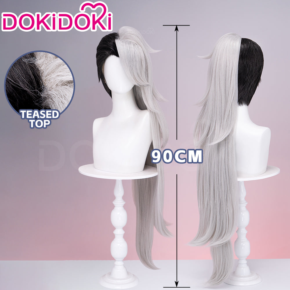 DokiDoki Anime Hell Boss Cosplay Wig Long Straight Black White Hair ...
