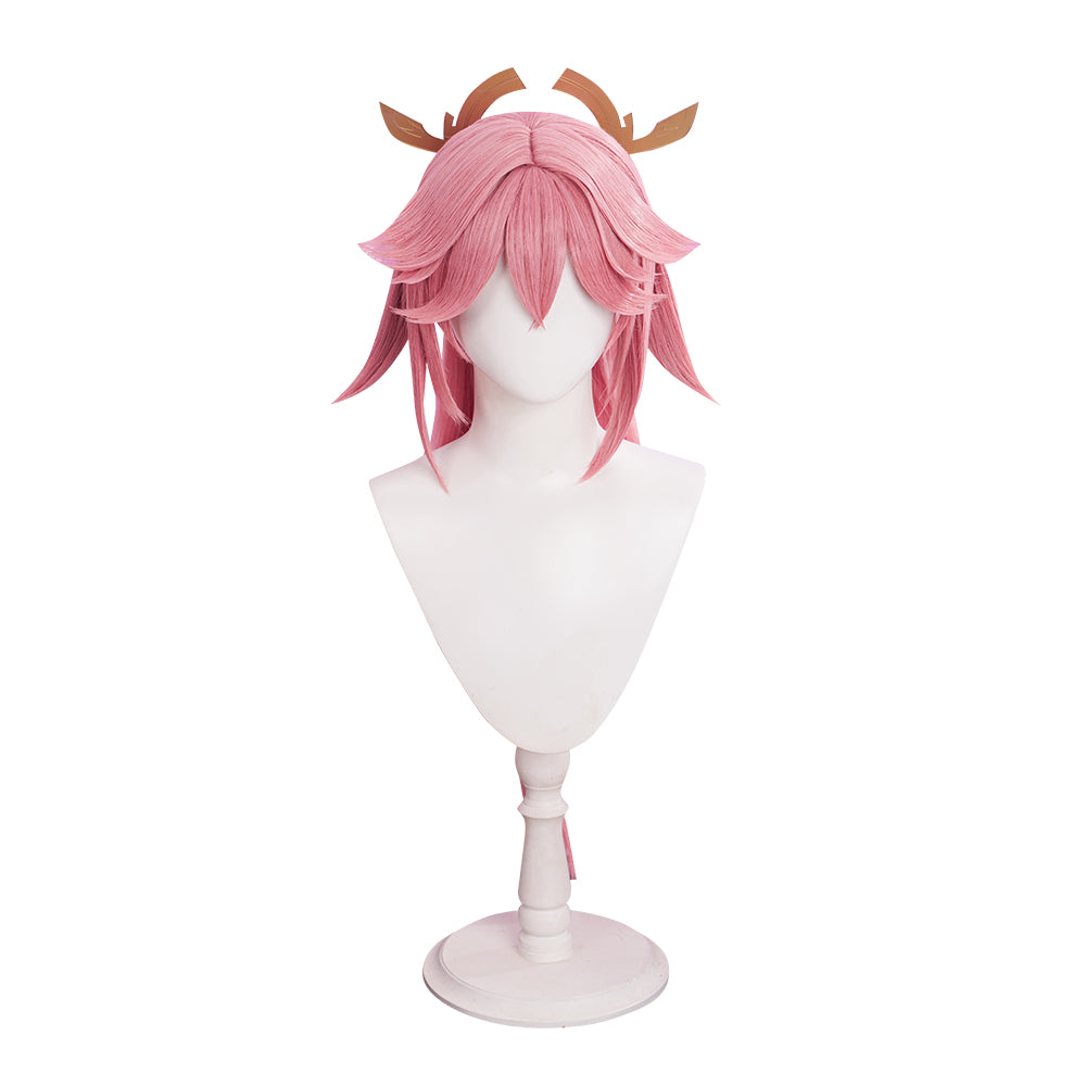 【Ready For Ship】DokiDoki Game Genshin Impact Yae Miko Cosplay Wig Long ...