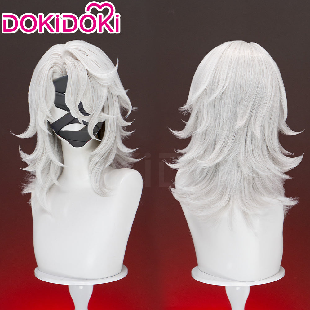 DokiDoki Game Genshin Impact Cosplay Rerir Wig Long Curly White Hair R ...