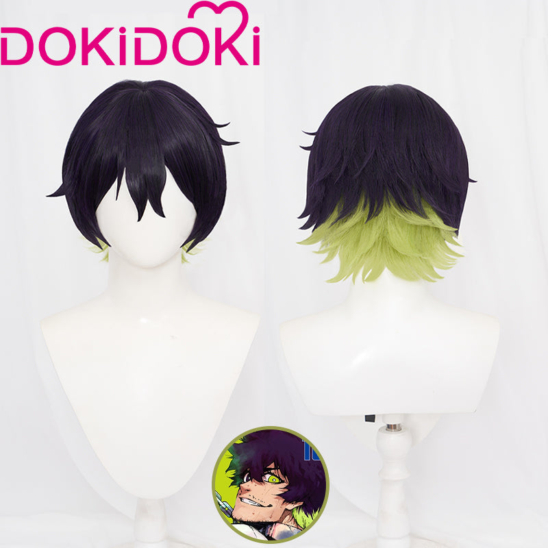 DokiDoki Anime Blue Lock Cosplay Oliver Aiku Wig Short Deep Purple Gre ...