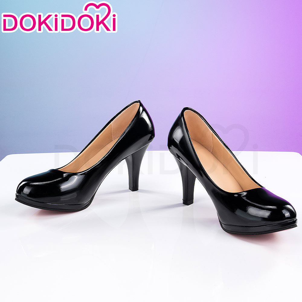 DokiDoki Anime Cosplay Shoes White / Black Leather Shoes – dokidokicosplay