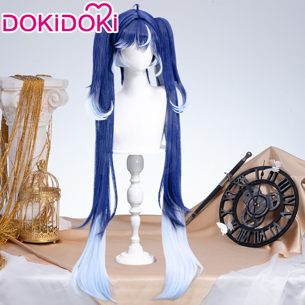 DokiDoki Game Wuthering Waves Cosplay Iuno Wig Blue Double Ponytails ...