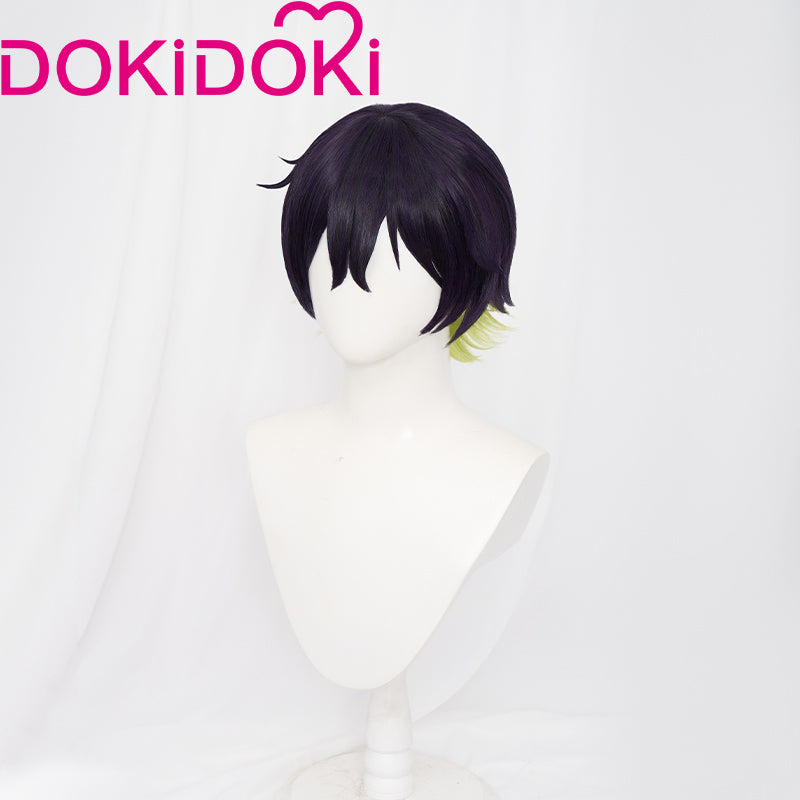 DokiDoki Anime Blue Lock Cosplay Oliver Aiku Wig Short Deep Purple Gre ...