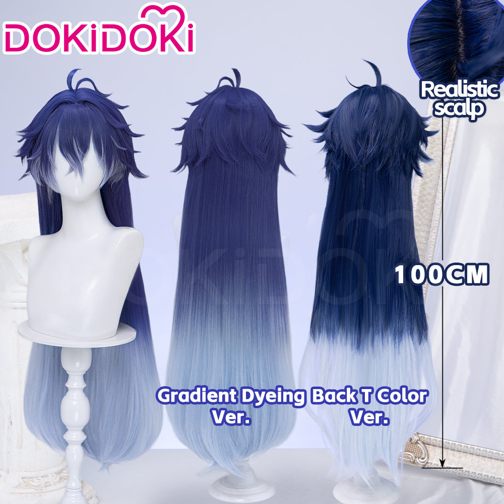 【Ready For Ship】DokiDoki Game Genshin Impact Cosplay Flins Wig Long Bl ...