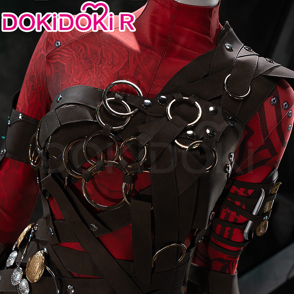 【Size XS-3XL】DokiDoki-R Game Cosplay Costume Red Brown Jumpsuit ...