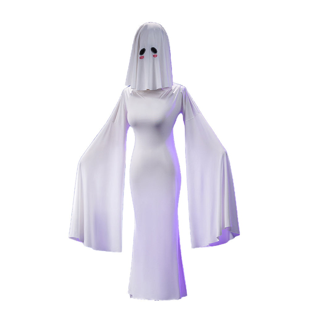 【In Stock】DokiDoki-R Cosplay Ghost Lady White Costume Bodysuit Hallowe ...