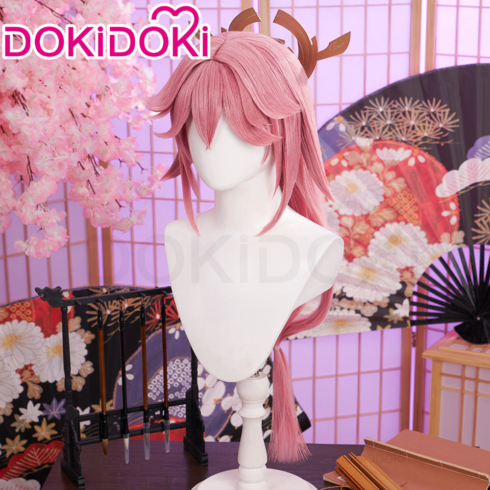 【Ready For Ship】DokiDoki Game Genshin Impact Yae Miko Cosplay Wig Long ...