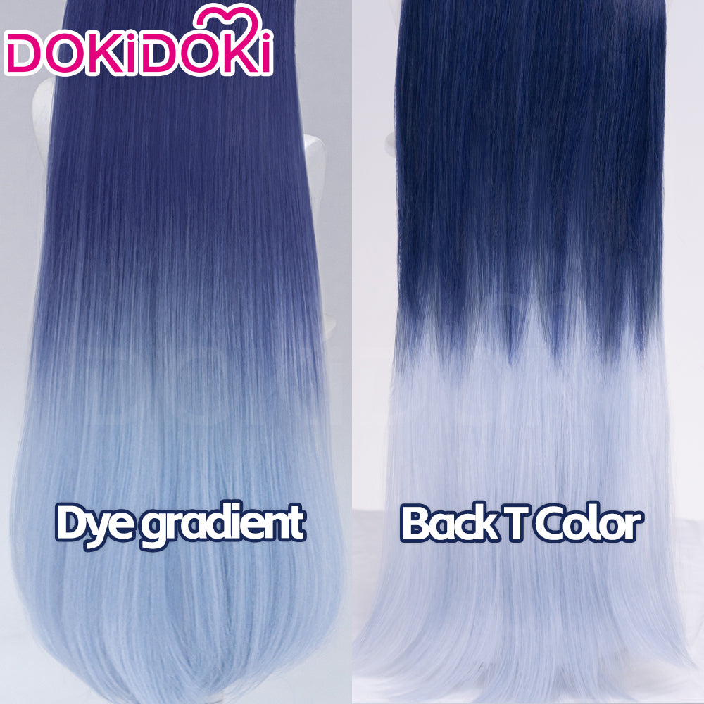 【Ready For Ship】DokiDoki Game Genshin Impact Cosplay Flins Wig Long Bl ...