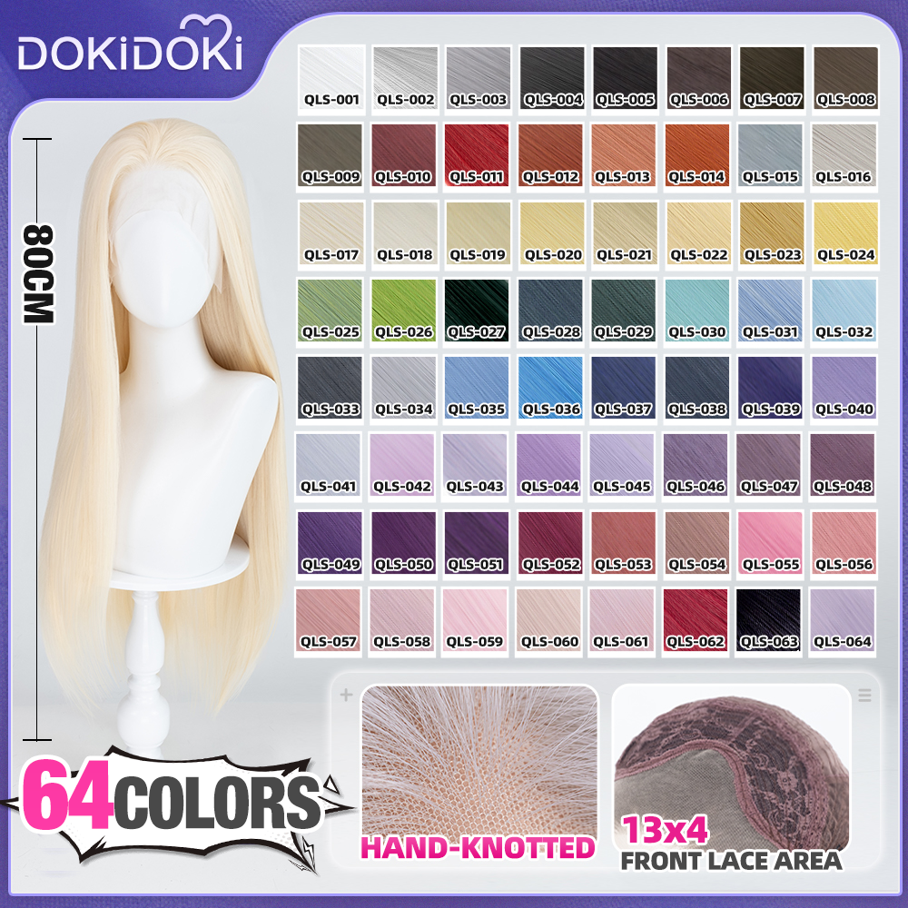 【80cm Hand Knotted Front Lace】DokiDoki Cosplay Wig Basic Wig Long Stra ...