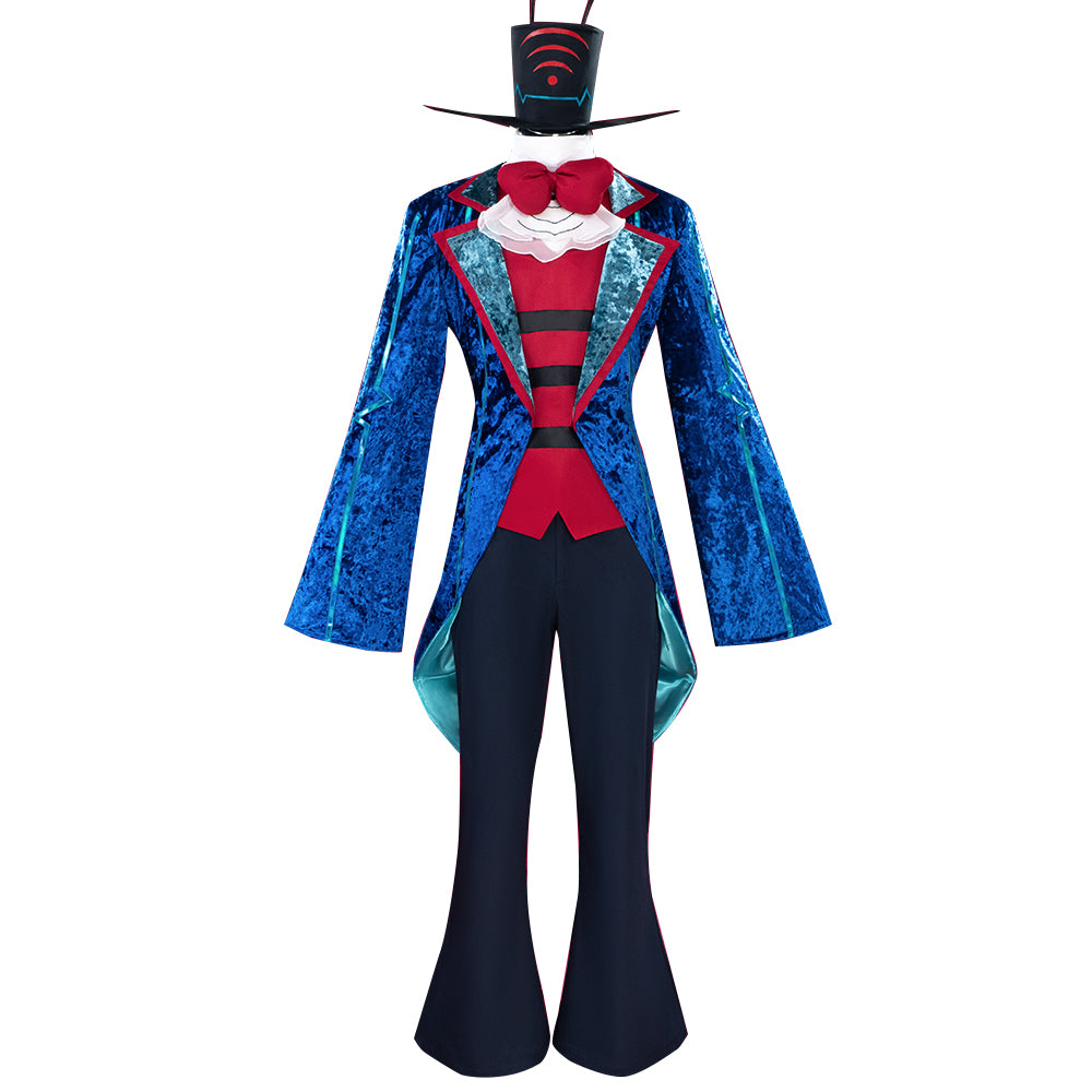 DokiDoki-R Anime Hell Hotel Cosplay TV Demon Costume Blue Striped Suit ...