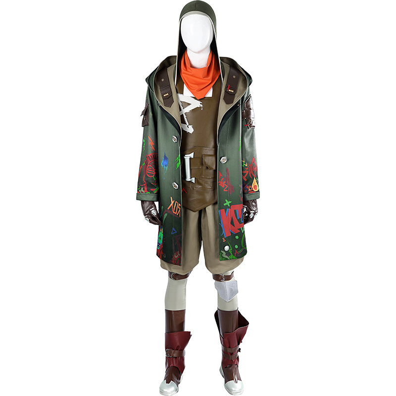 【Size XS-3XL】DokiDoki-R Game Cosplay Green Man Costume Shaattered The ...