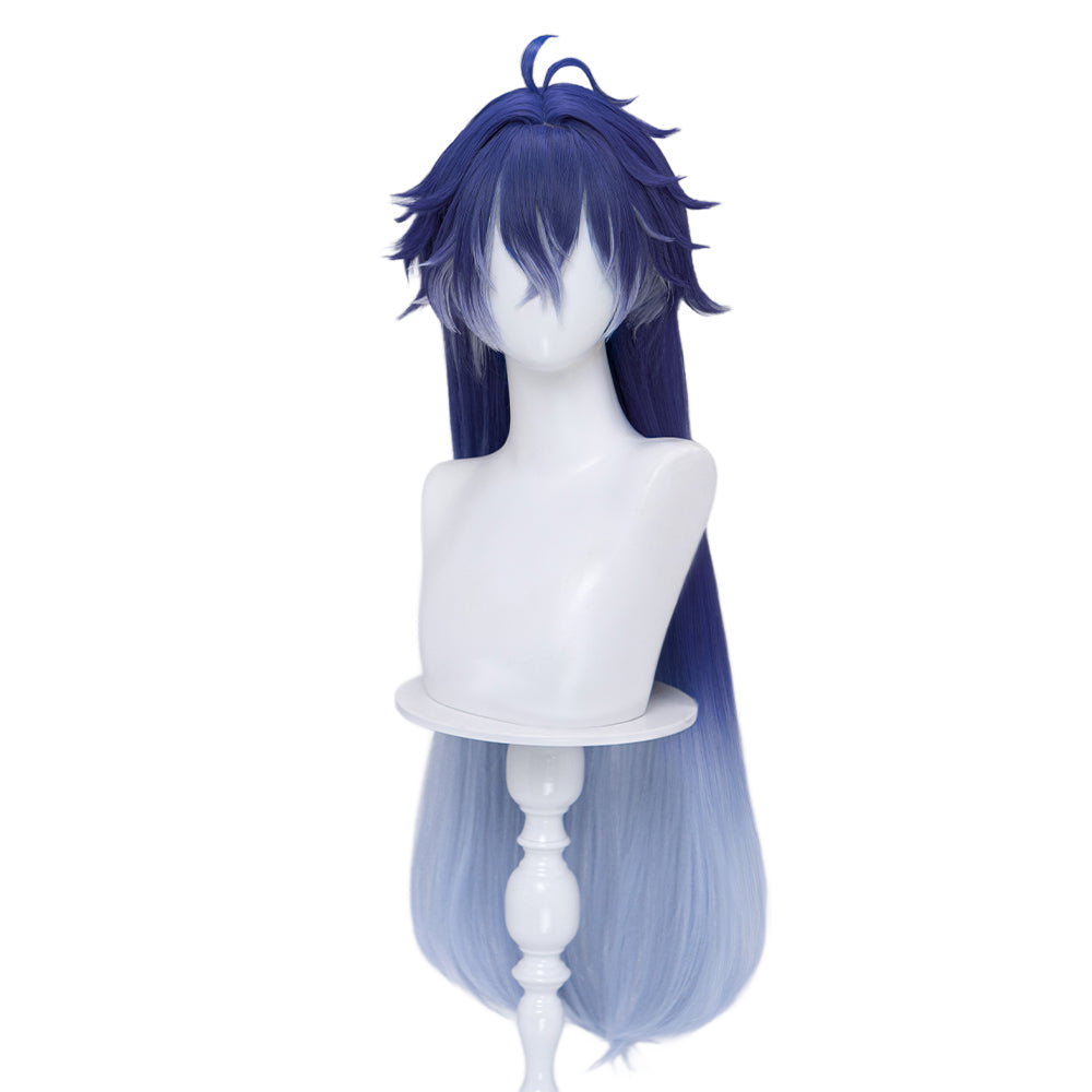 DokiDoki Game Genshin Impact Cosplay Flins Wig Long Blue Gradient Hair ...