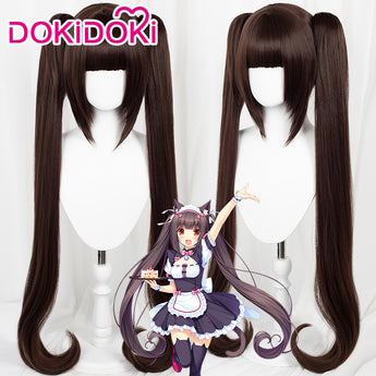 【Ready For Ship】DokiDoki Game Anime Nekopara Cosplay Chocola Wig Long ...