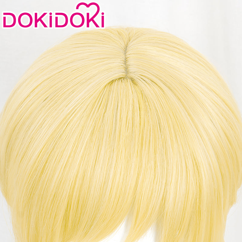 【Ready For Ship】DokiDoki Anime Cosplay Wig Long Curly Yellow Headwear ...
